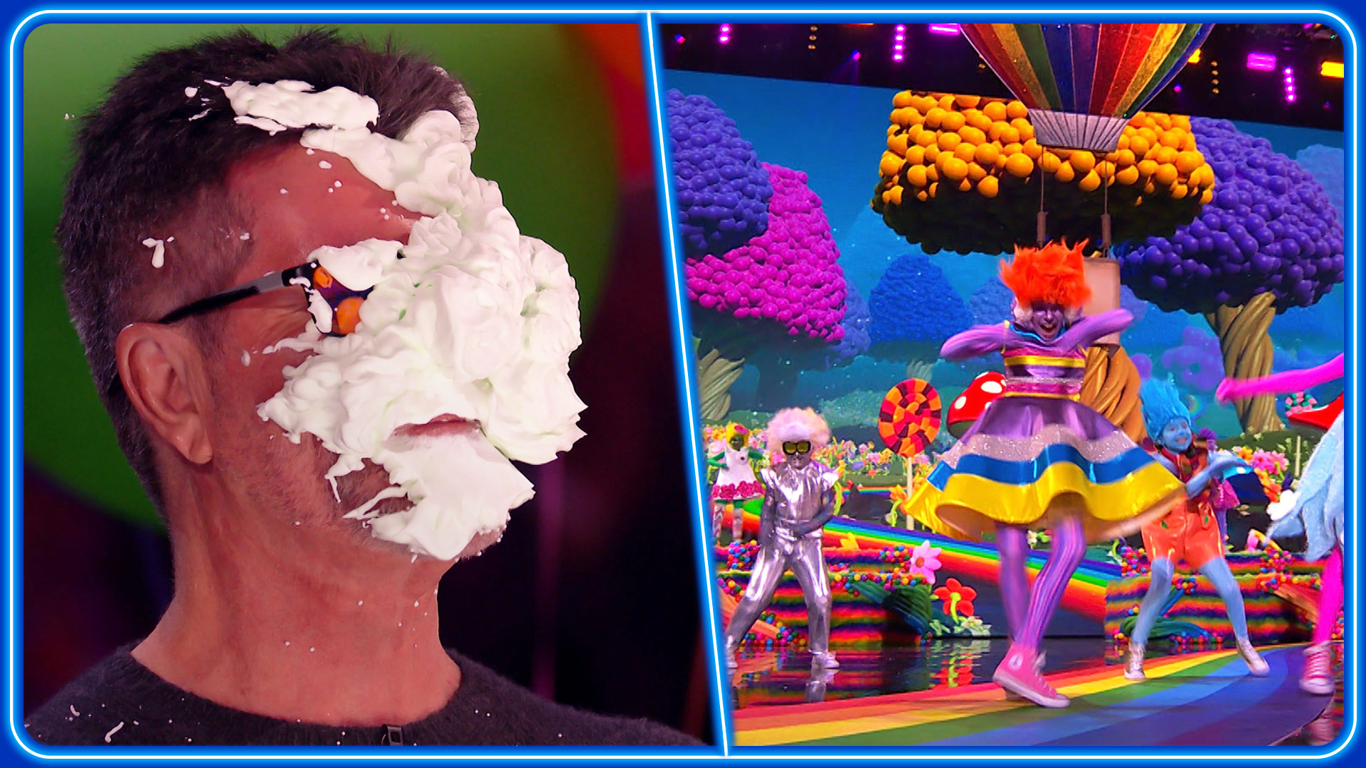 CHEEKY Troll Dancers cover Simon Cowell's face with FOAM! | Britain's ...