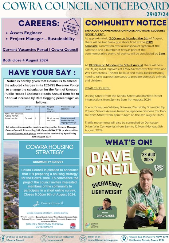 What's On in Cowra | The Cowra Phoenix - Cowra Region News and Current ...