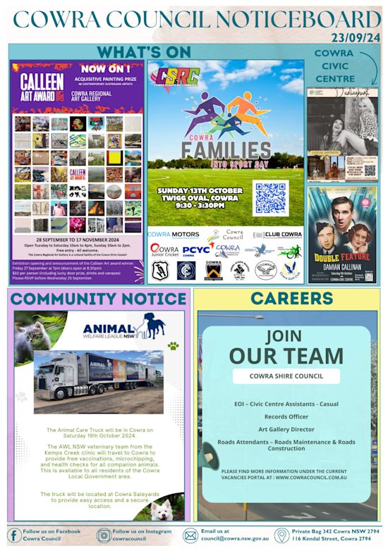 September Events And Movies At The Civic Centre | The Cowra Phoenix ...