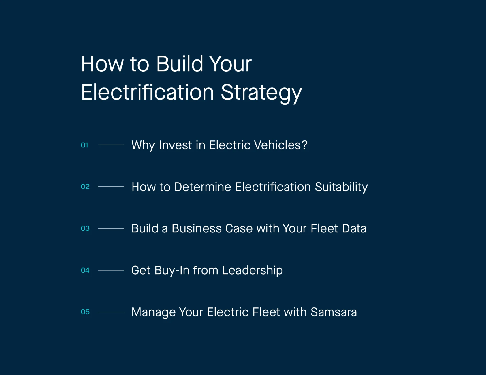 How to Build Your Electrification Strategy - Samsara