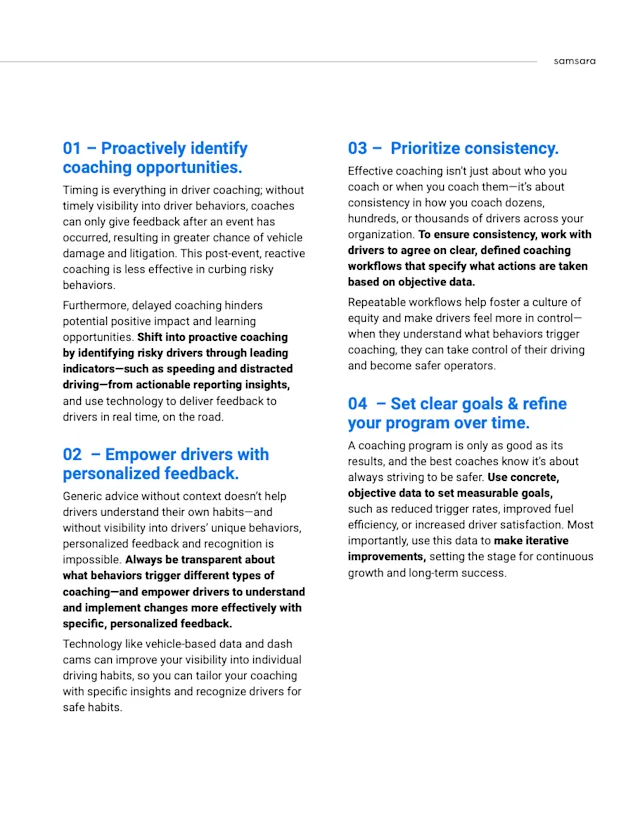 Driver Coaching: Best Practices & Frameworks for Success - Samsara