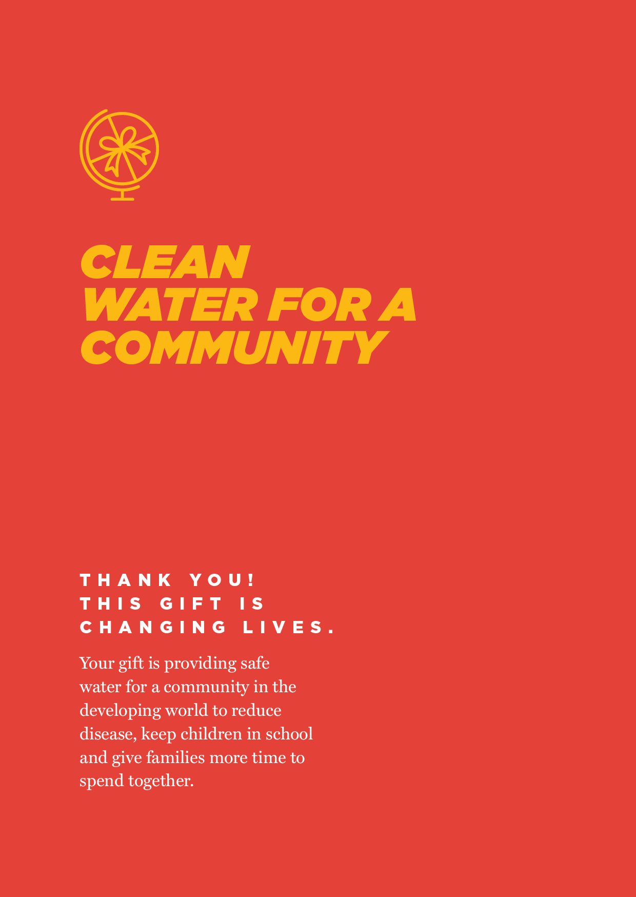 Clean Water for a Community - Gifts of Compassion