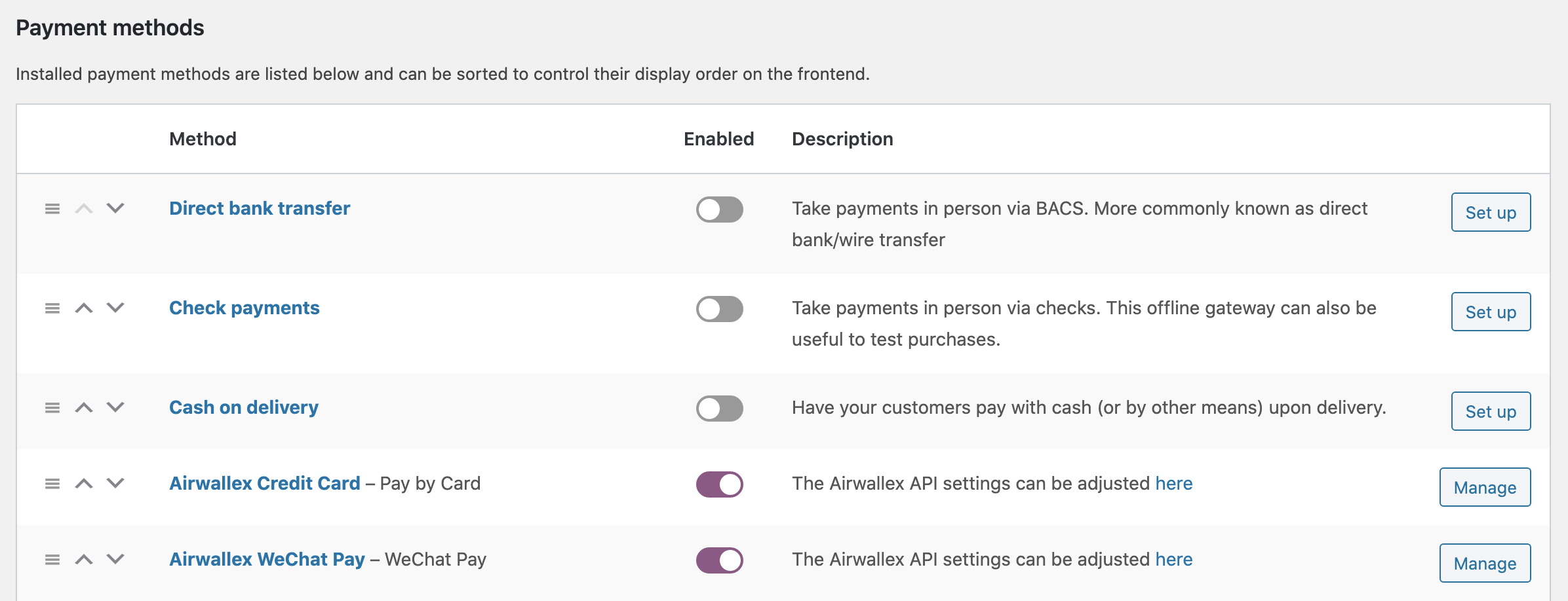 Configuration | Airwallex Docs