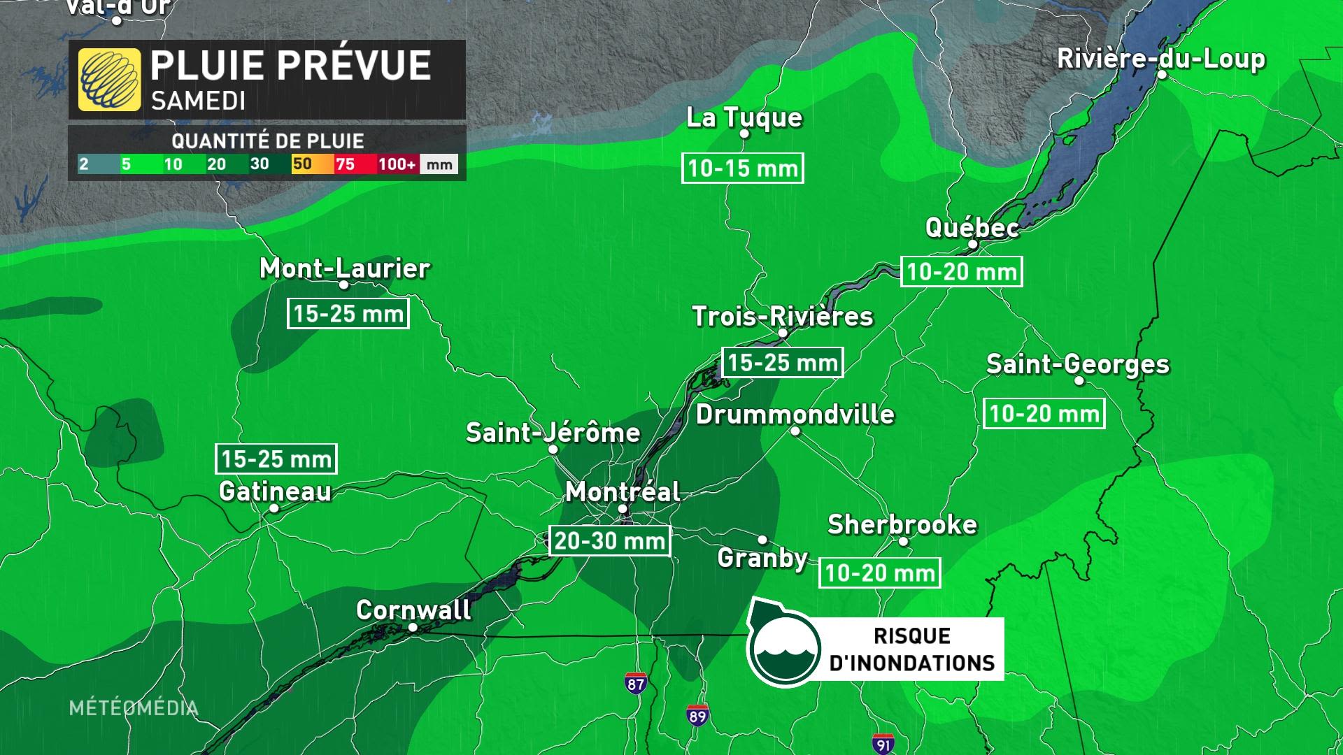 Pluie abondante, accumulations d’eau et risque d’inondations au Québec ...