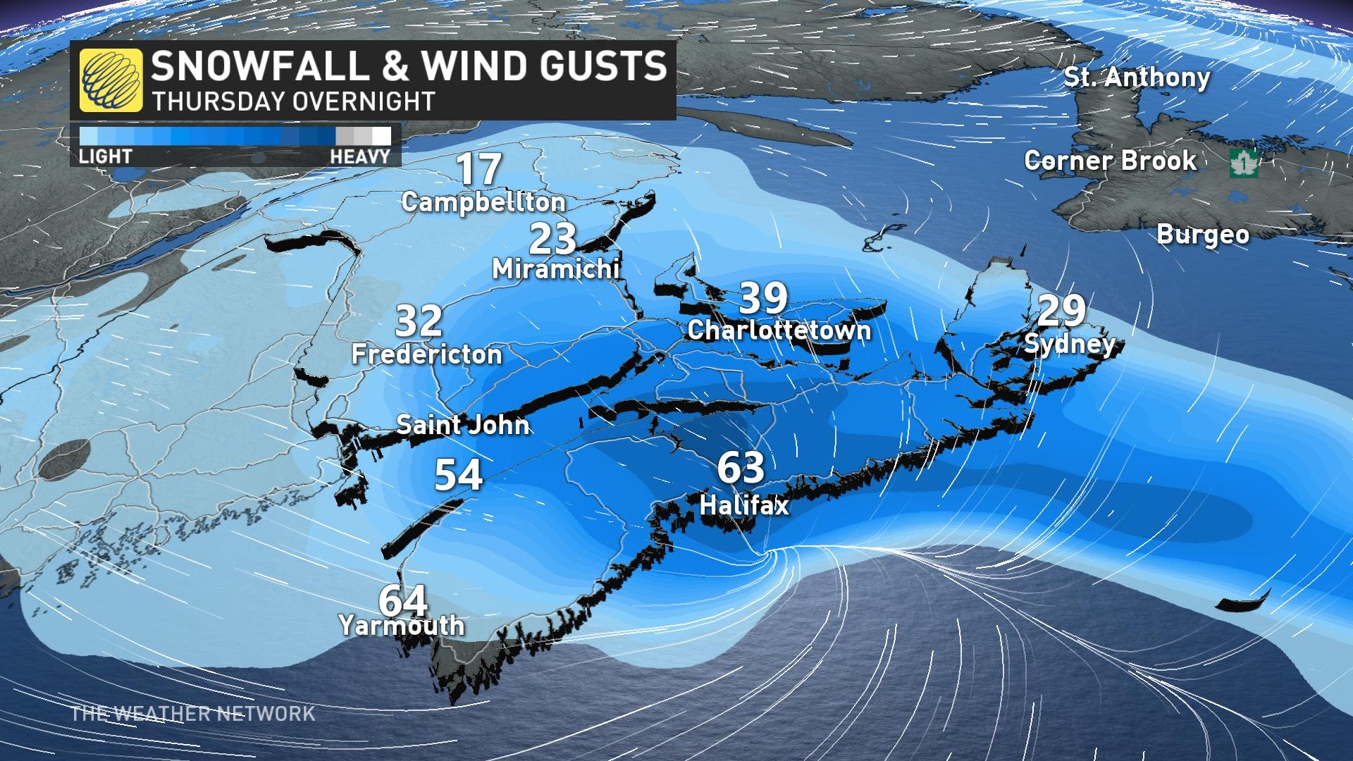 Winter warnings line the Maritimes for heavy snow, powerful winds - The ...