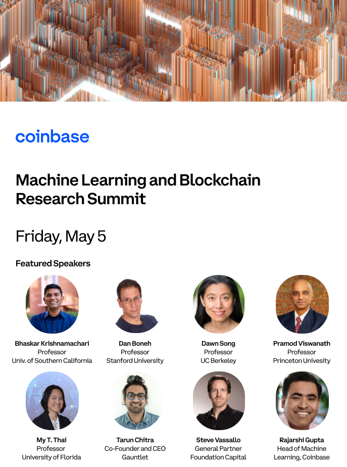 Coinbase Research Summit on Machine Learning and Blockchain