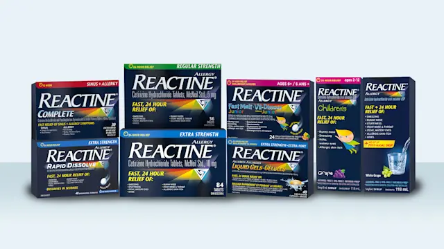 REACTINE® | 24 Hour Allergy Symptom Relief Products