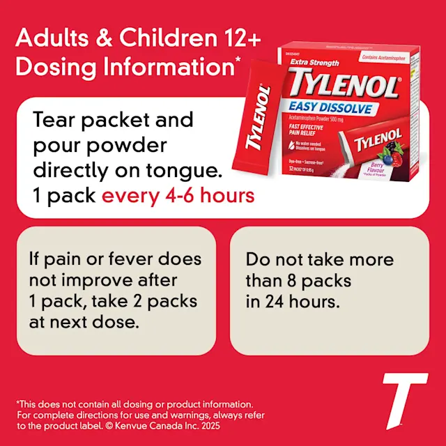 TYLENOL® Easy Dissolve Acetaminophen Powder For Adult