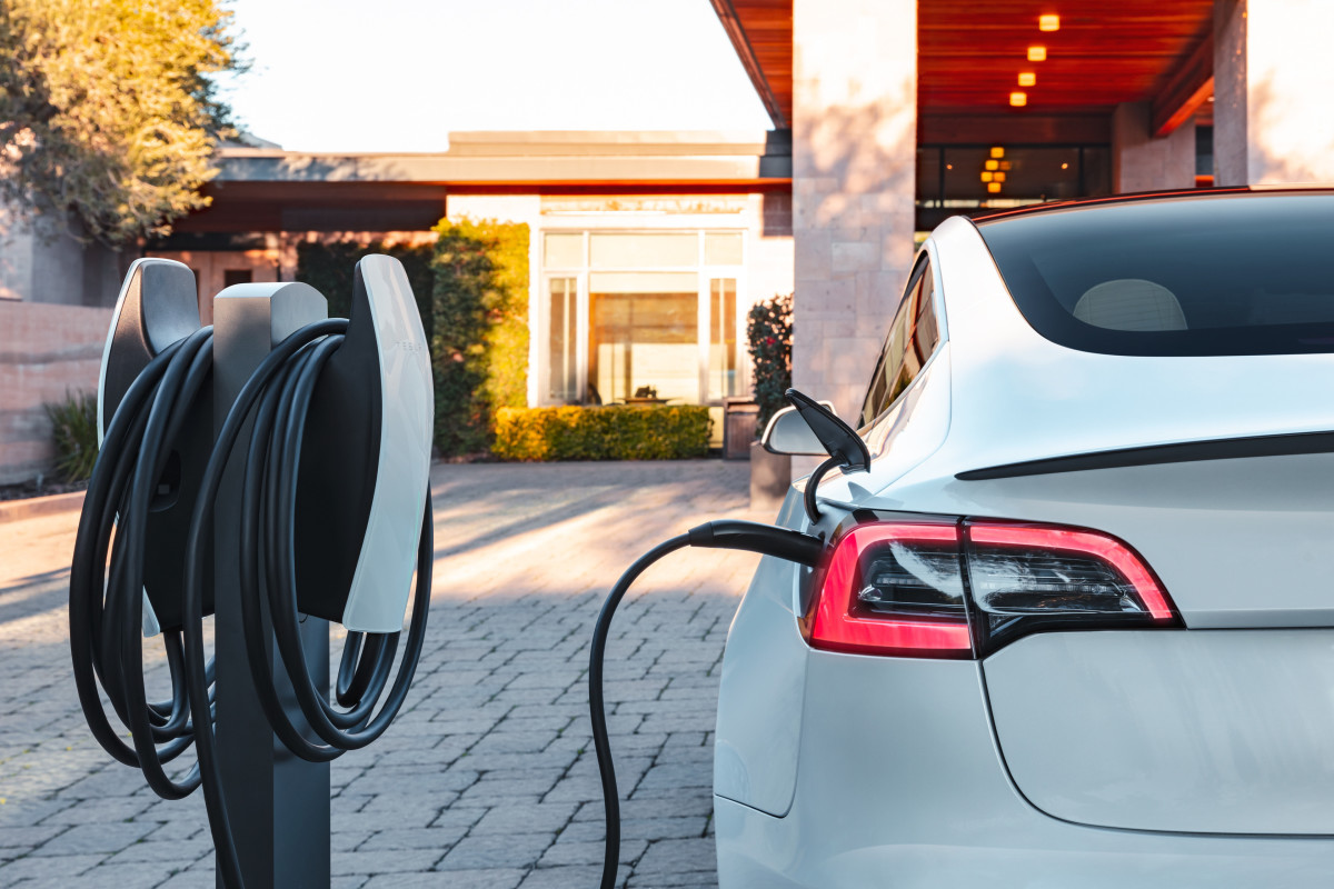 Tesla charging at home store
