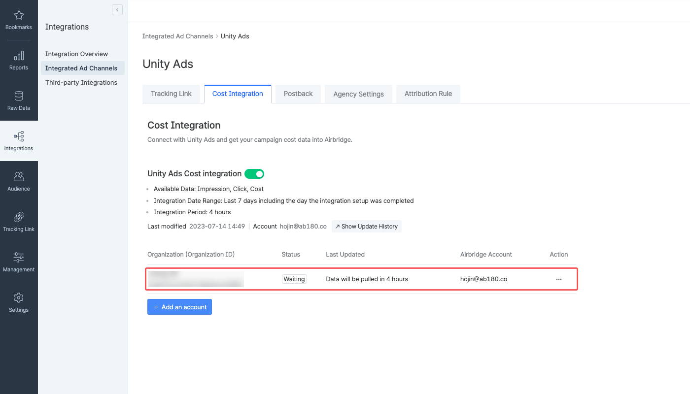 Unity Ads | Airbridge Help Center