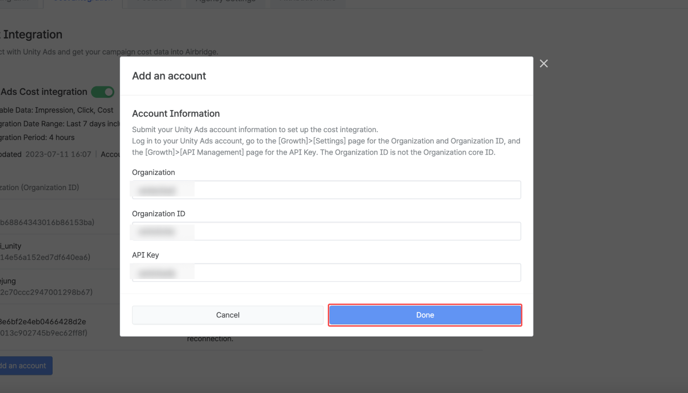 Unity Ads | Airbridge Help Center