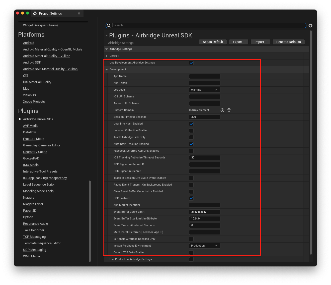 Unreal SDK | Airbridge Help Center