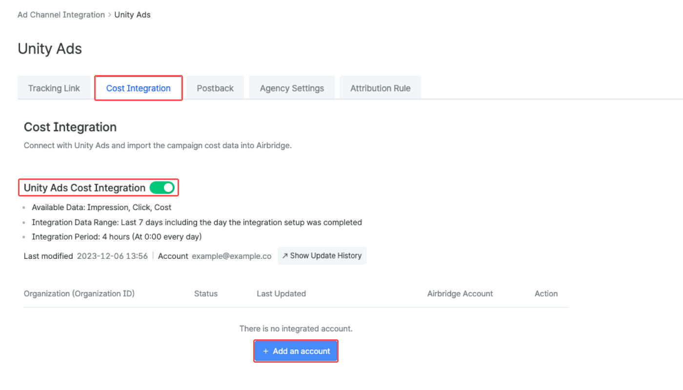 Unity Ads | Airbridge Help Center