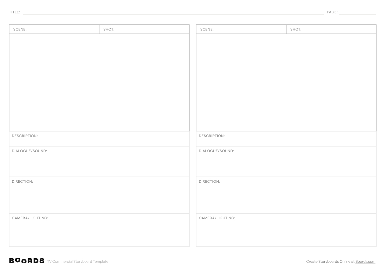 Tv Commercial Storyboard