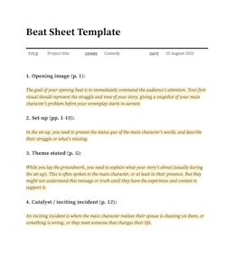 How To Write A Beat Sheet FREE Template Boords