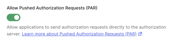 Configure Pushed Authorization Requests (PAR)