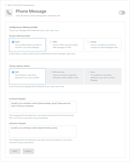 Customize Multi factor Authentication SMS And Voice Messages