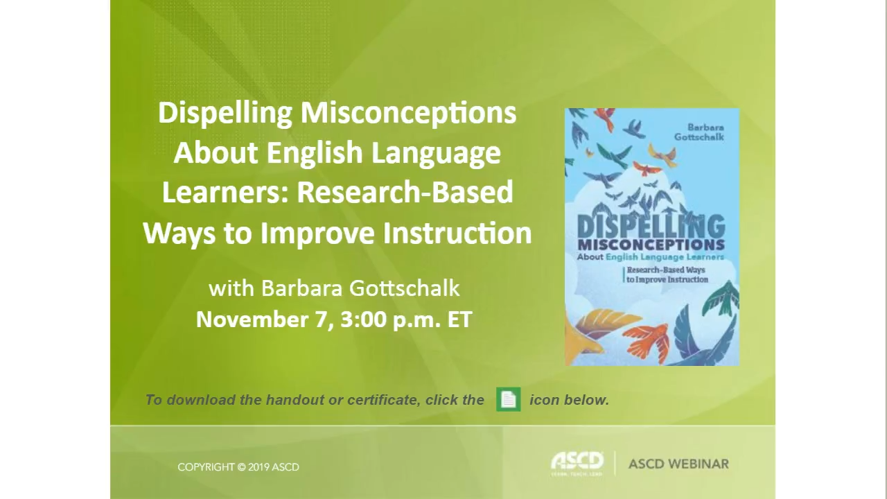 Dispelling Misconceptions About English Language Learners: Research ...
