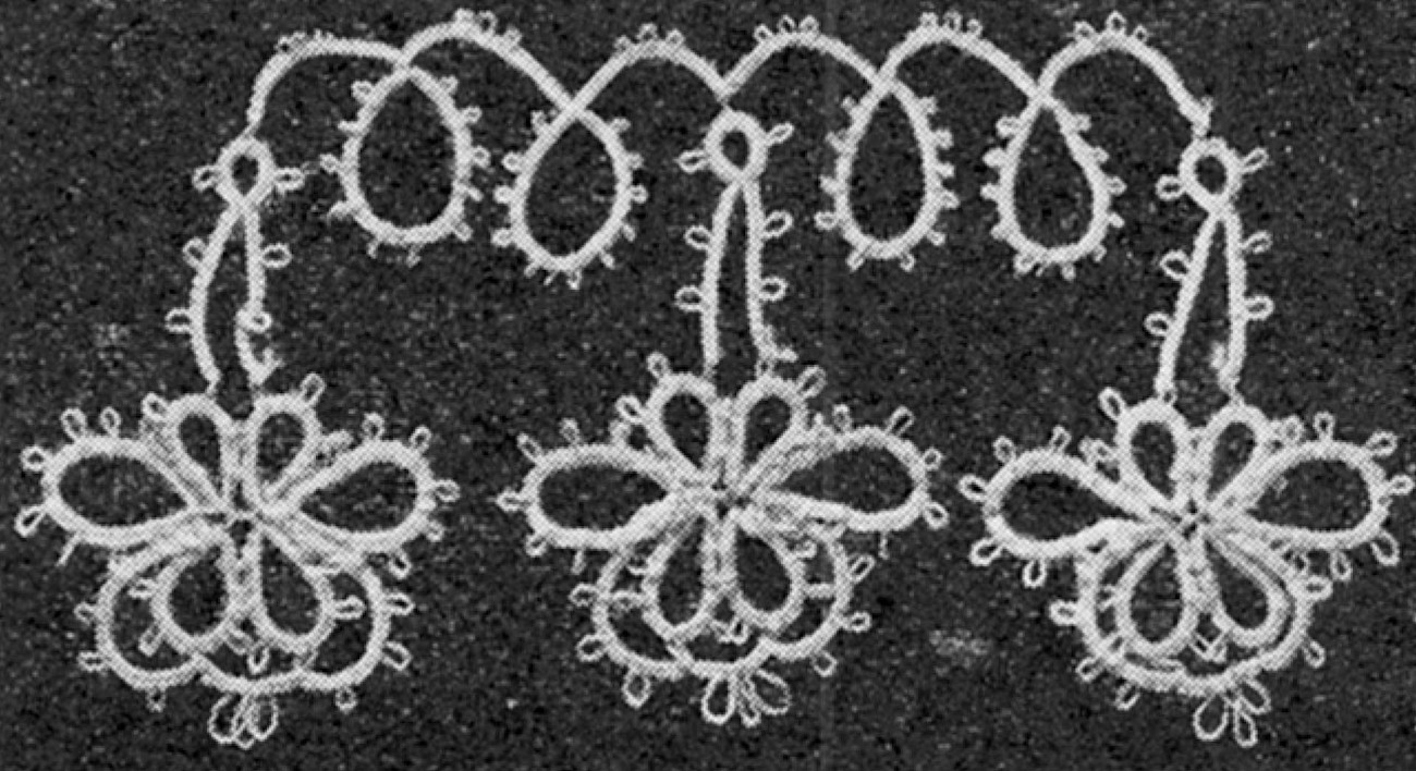Fuchsia Design In Points Or Edging Piecework