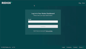 Create a Redox dashboard account