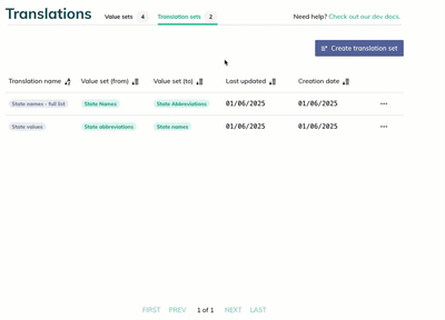 Create translation sets and links