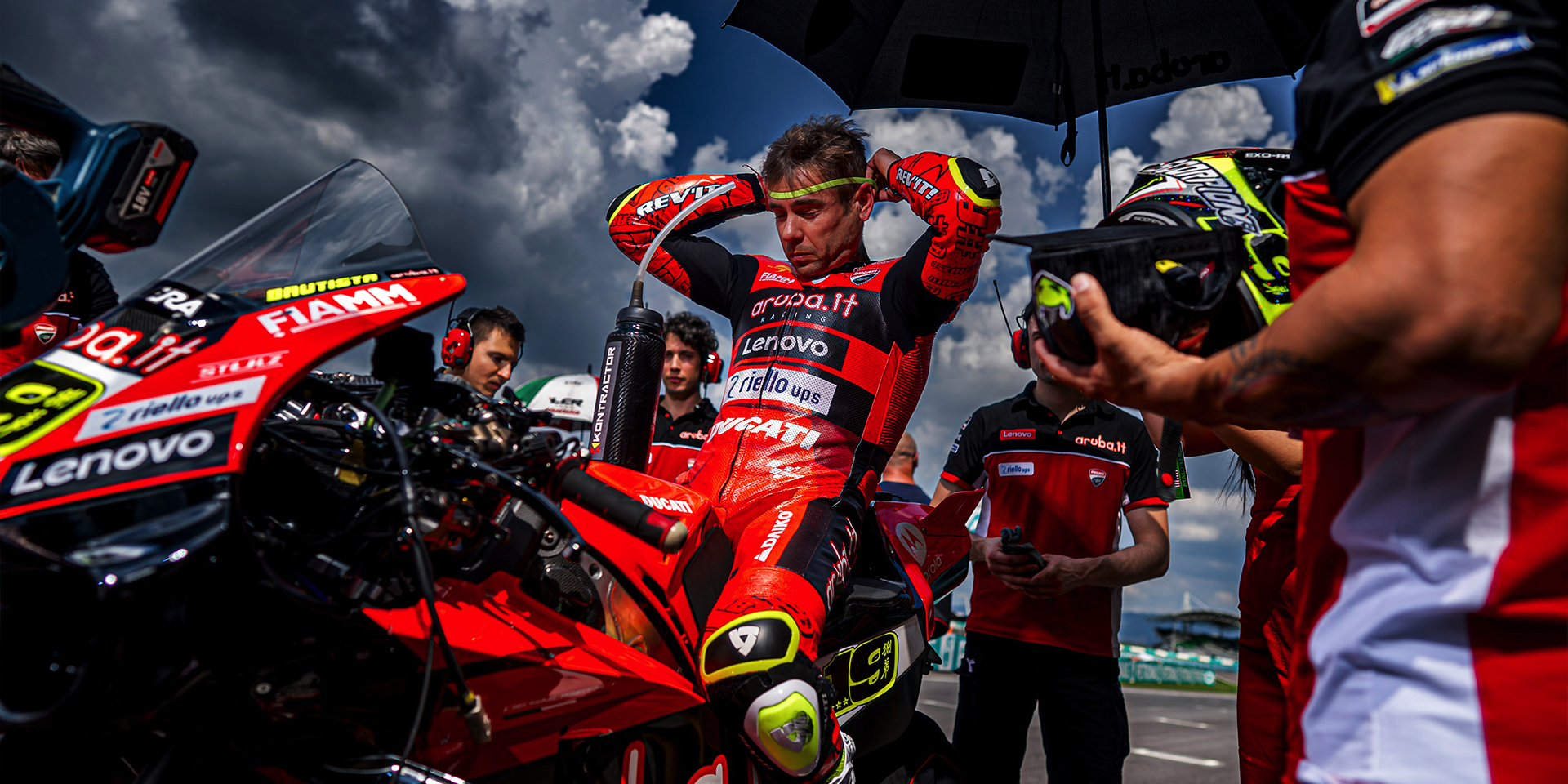 Alvaro Bautista makes a mistake on lap 2 of the Malaysian GP Sprint race at Sepang and finishes ...