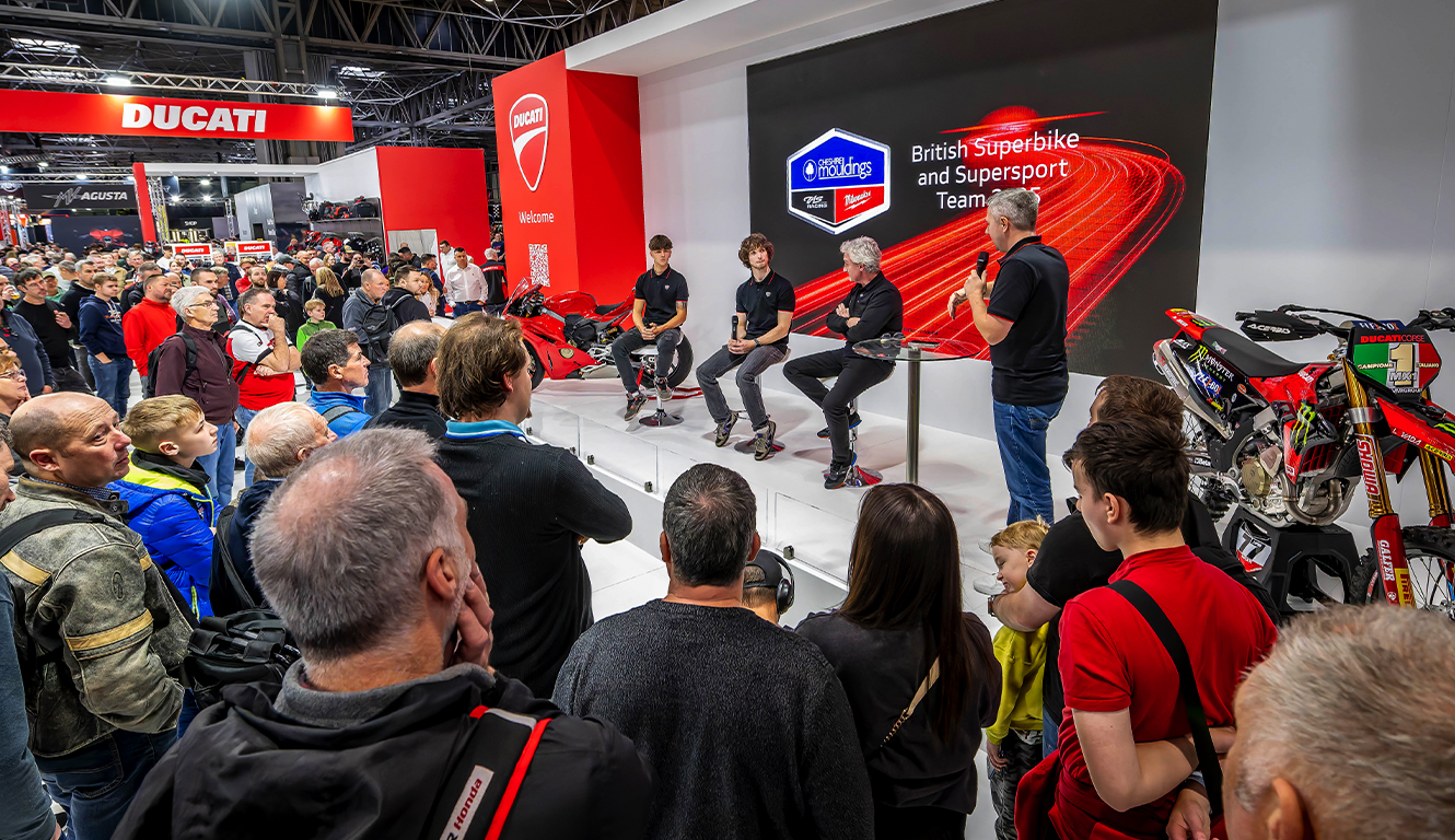 Cheshire Mouldings Ducati team talk at Motorcycle Live