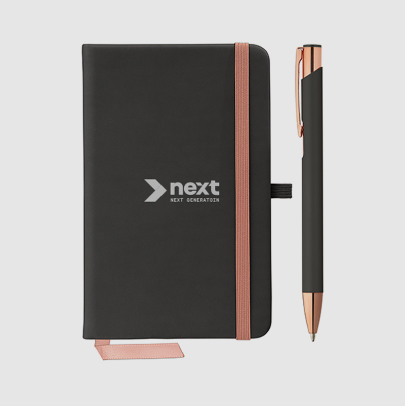 Milo Rose Gold Notebook & Pen Gift set | Pixartprinting
