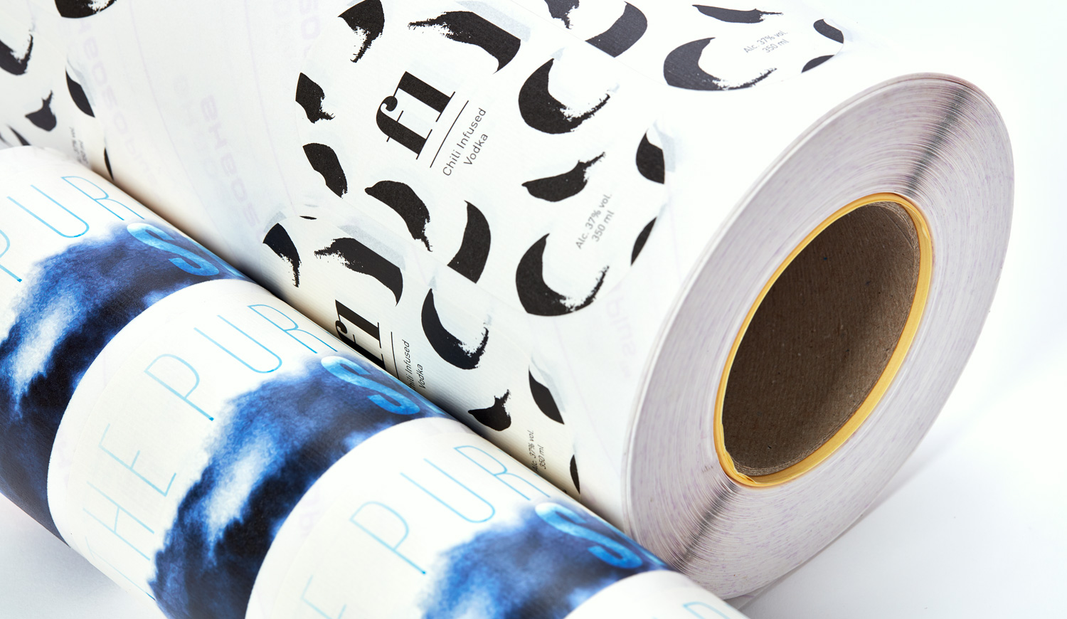 Custom printed labels on a roll