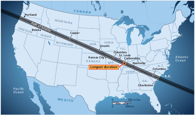 2017 Eclipse Map With Elevation - Map