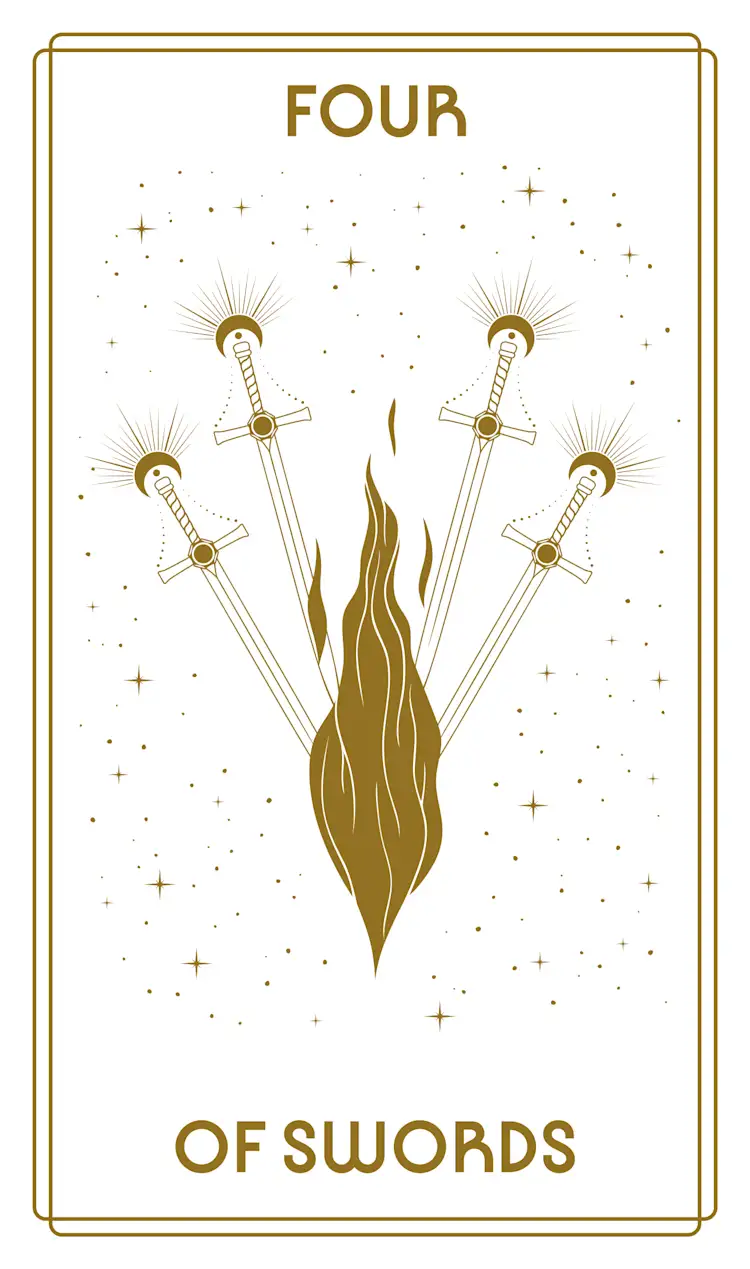 Four of Swords Tarot Card Meaning and Keywords