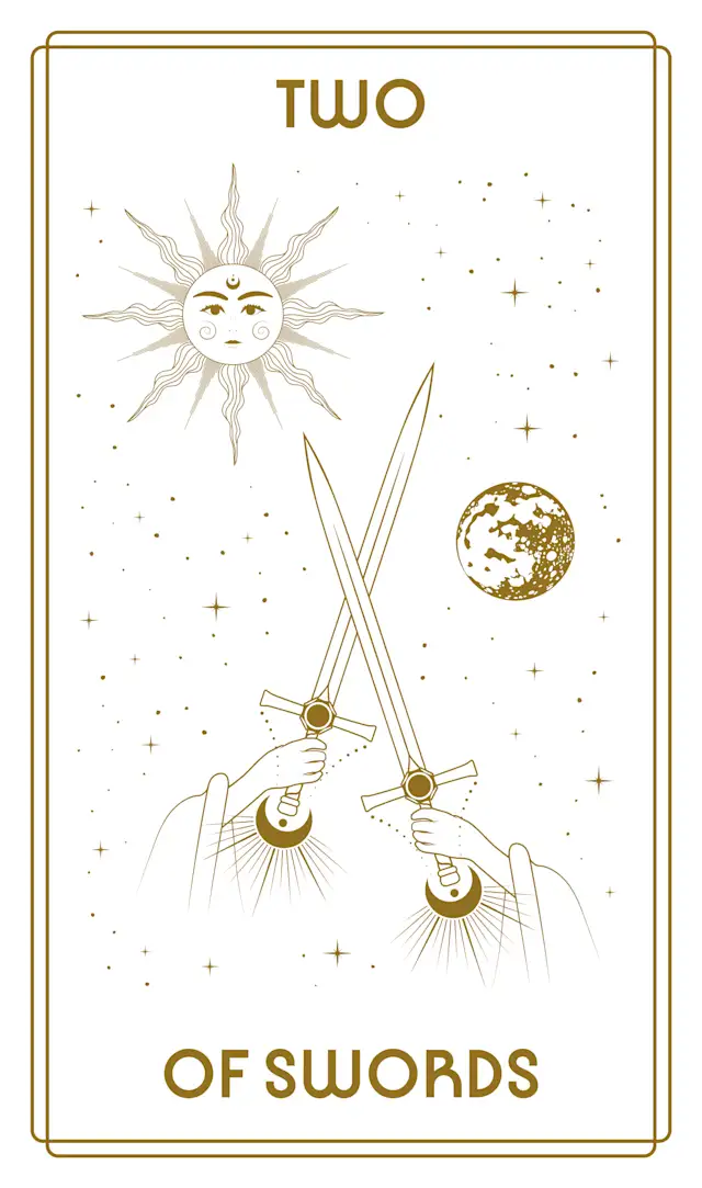 Two of Swords Tarot Card Meaning and Keywords