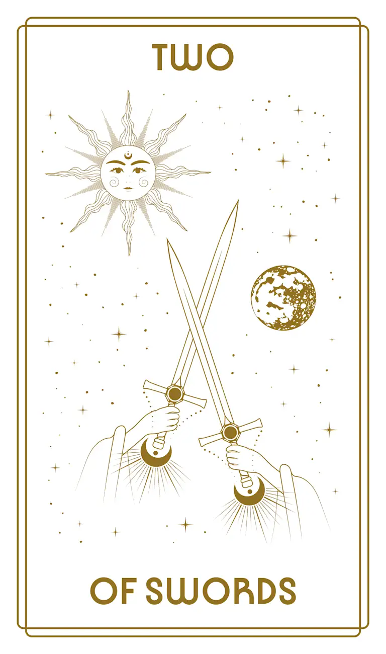 Two of Swords Tarot Card Meaning and Keywords