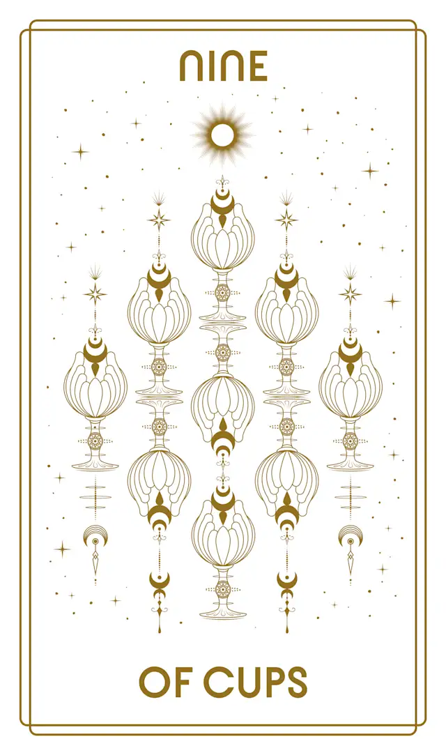 Nine of Cups Tarot Card Meaning and Keywords