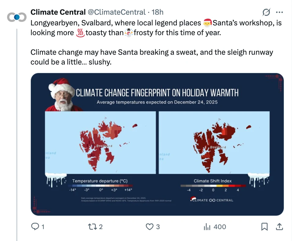 Holiday U.S. warmth boosted by climate change | Climate Central