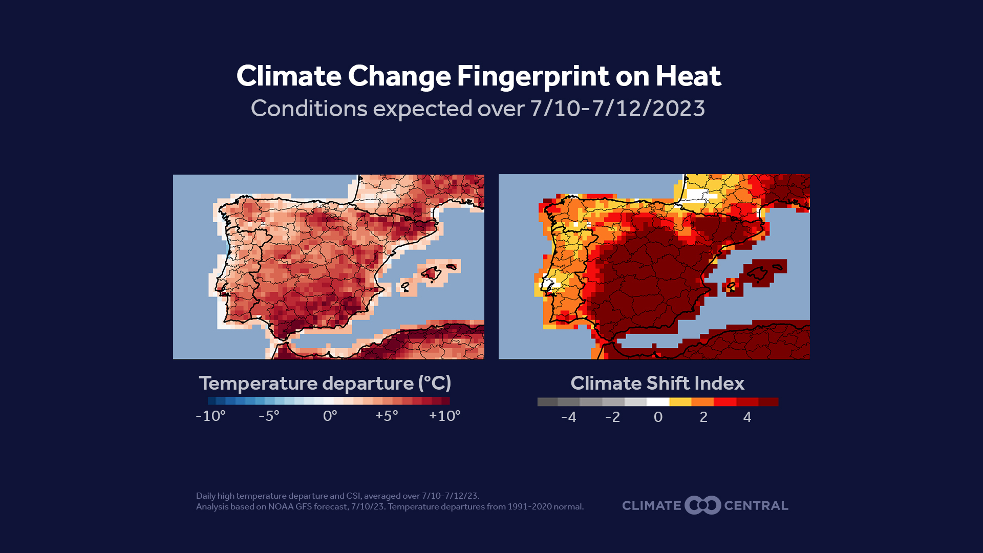 Climate Shift Index alert: Spain, July 2023 | Climate Central