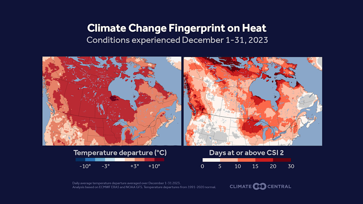 Analysis: Climate change drove Canada’s warm December | Climate Central