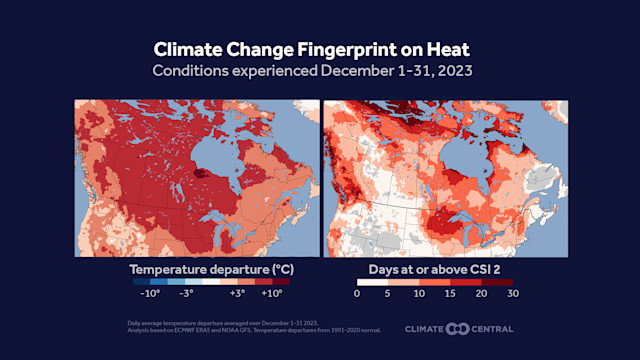 Analysis: Climate change drove Canada’s warm December | Climate Central