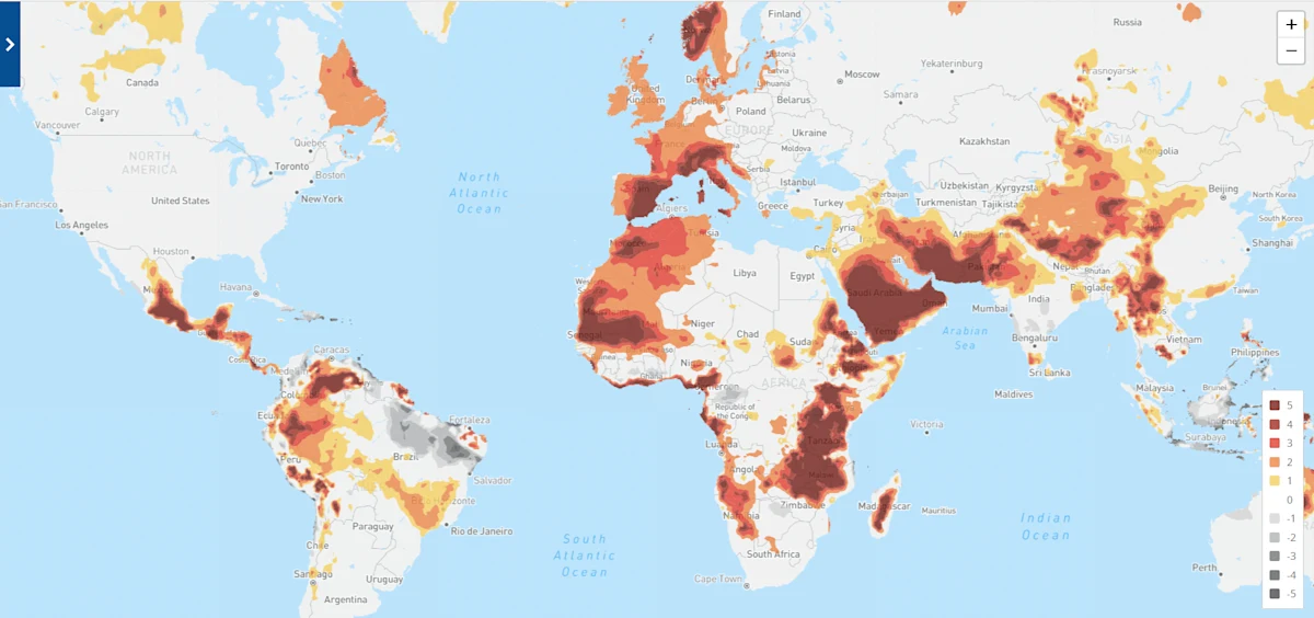 Climate Shift Index Global Map