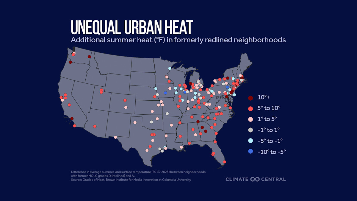 Urban Heat Hot Spots in 65 Cities | Climate Central