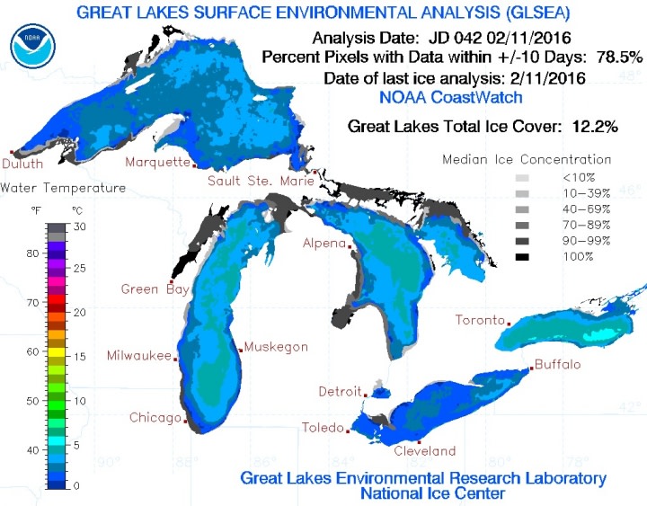 Mild Winter Keeps Great Lakes Ice Cover Low | Climate Central