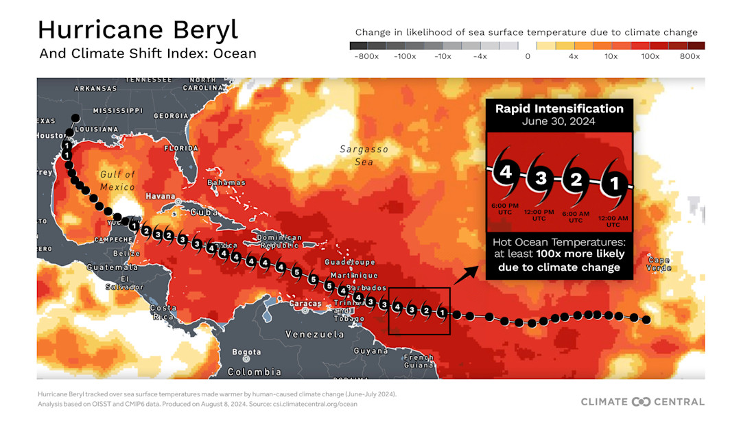 Hurricane Beryl fueled by ocean warming linked to climate change ...