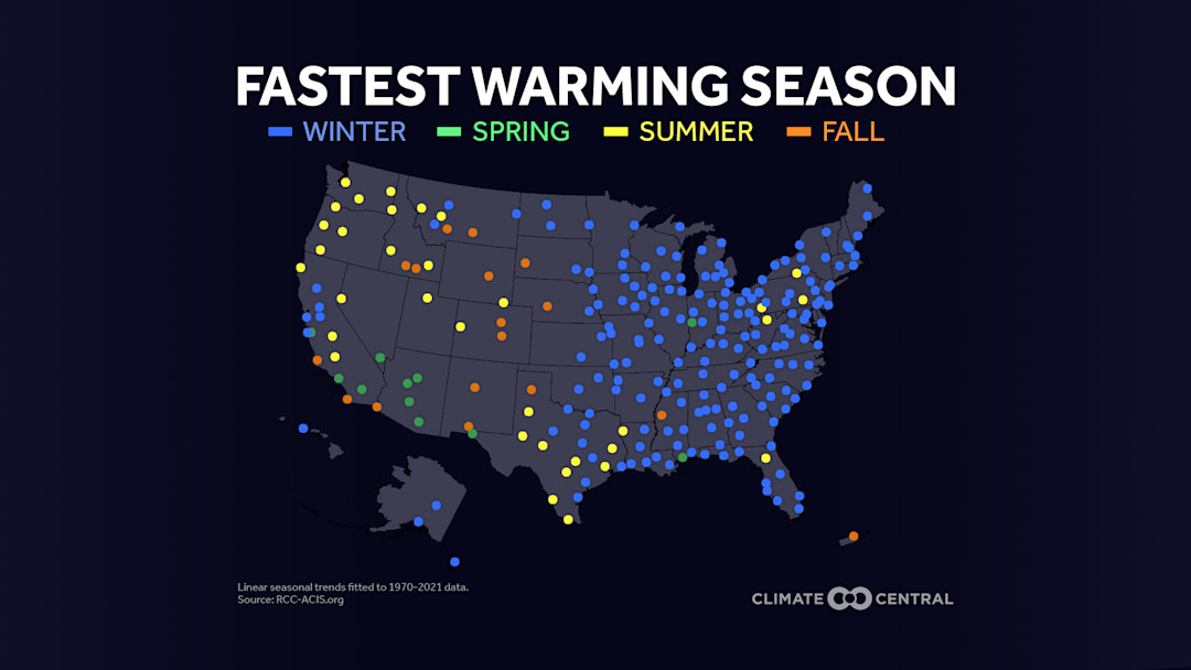 Fastest Warming Seasons | Climate Central