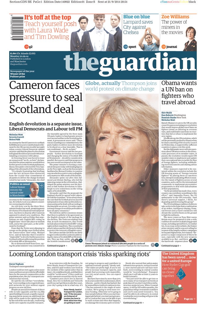 People's Climate March Makes Front-Page News | Climate Central