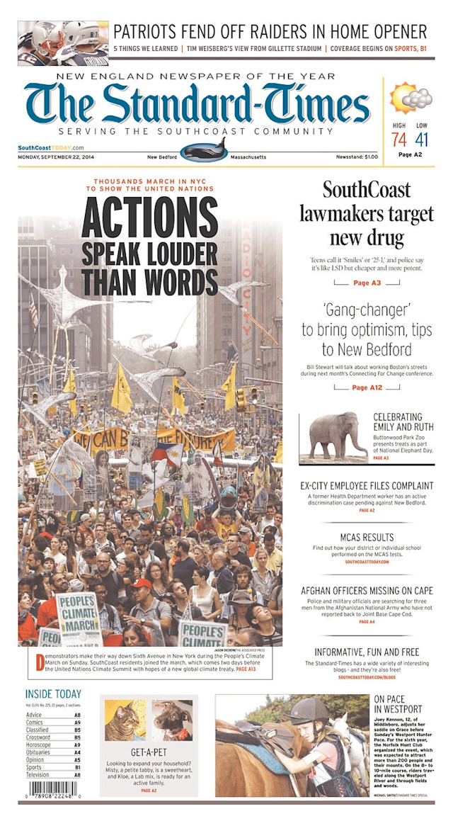 People's Climate March Makes Front-Page News | Climate Central