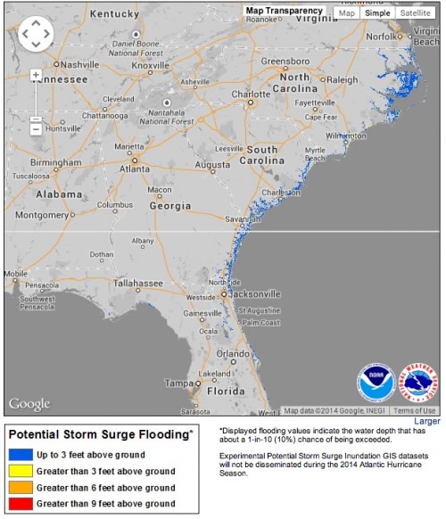 New Storm Surge Maps Debut With TS Arthur | Climate Central