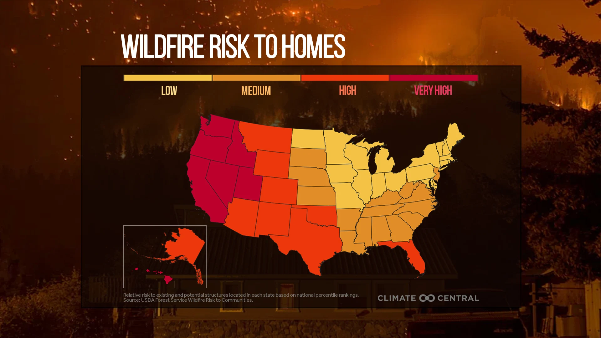 Wildfire Risk to Homes, Roads, and Power Lines | Climate Central