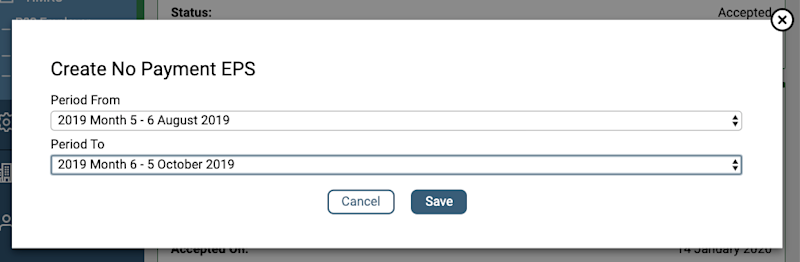 Create a No Payment EPS | Shape Payroll