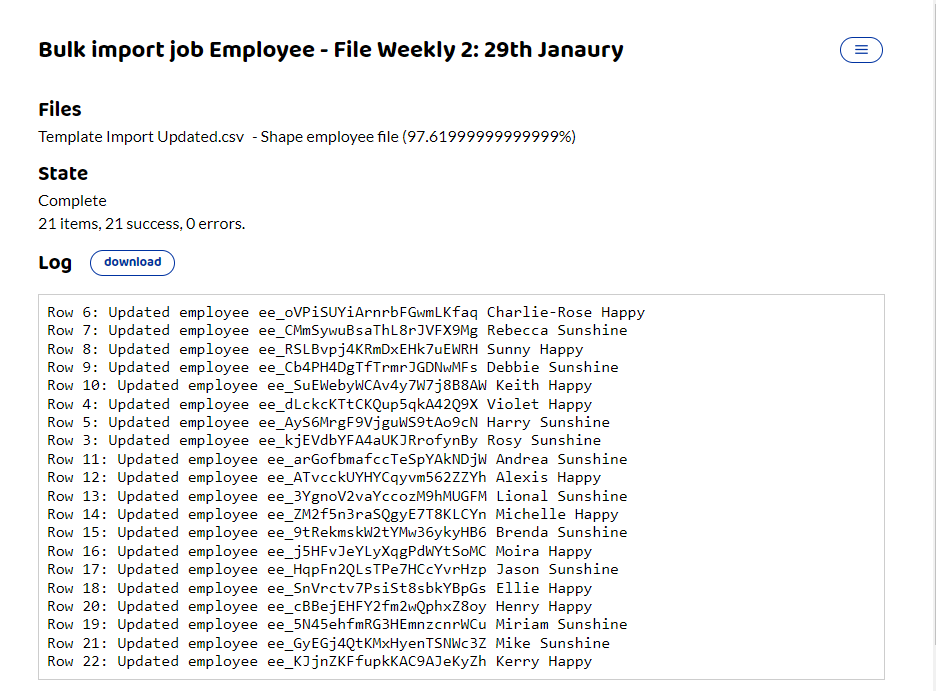 Uploading the Employee File - Shape Payroll