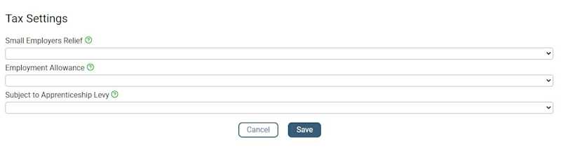 Tax Settings | Shape Payroll